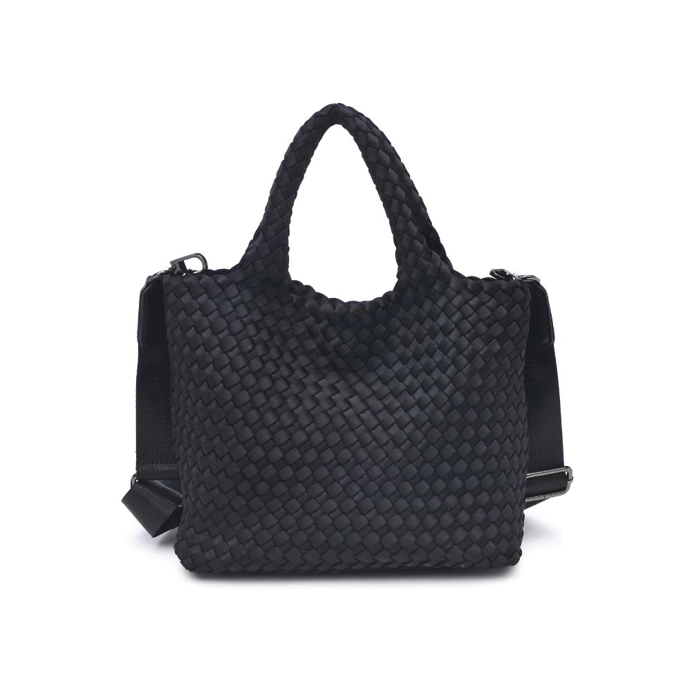 Sol And Selene Sky's The Limit Woven Small Crossbody Tote- Black ...