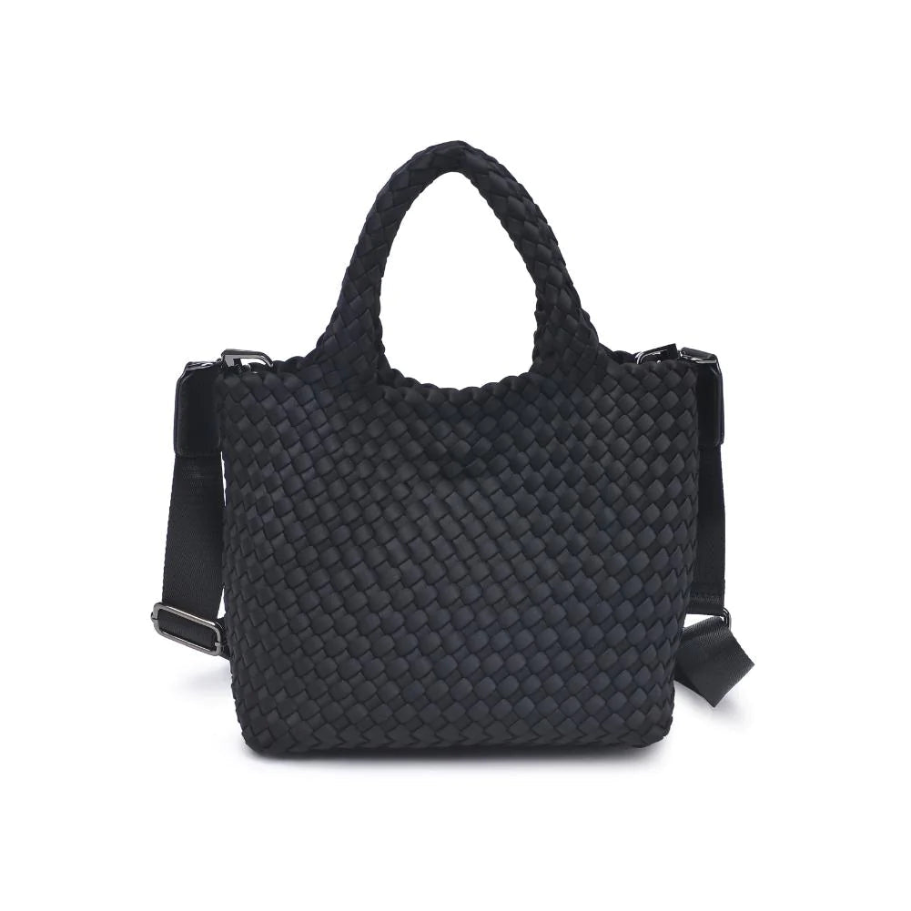 Sol And Selene Sky's The Limit Woven Small Crossbody Tote- Black ...