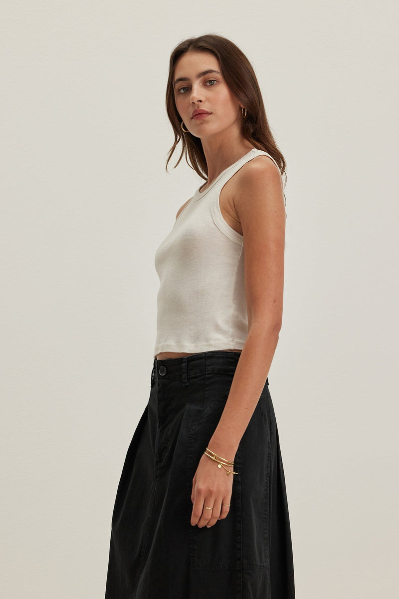 Velvet Harla Cotton Slub Tank Top- Bisque – Styleartist