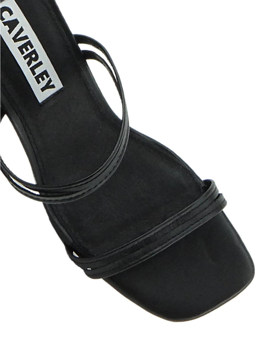 Caverley Trish Leather Strappy Sculpted Heeled Sandal - Black – Styleartist