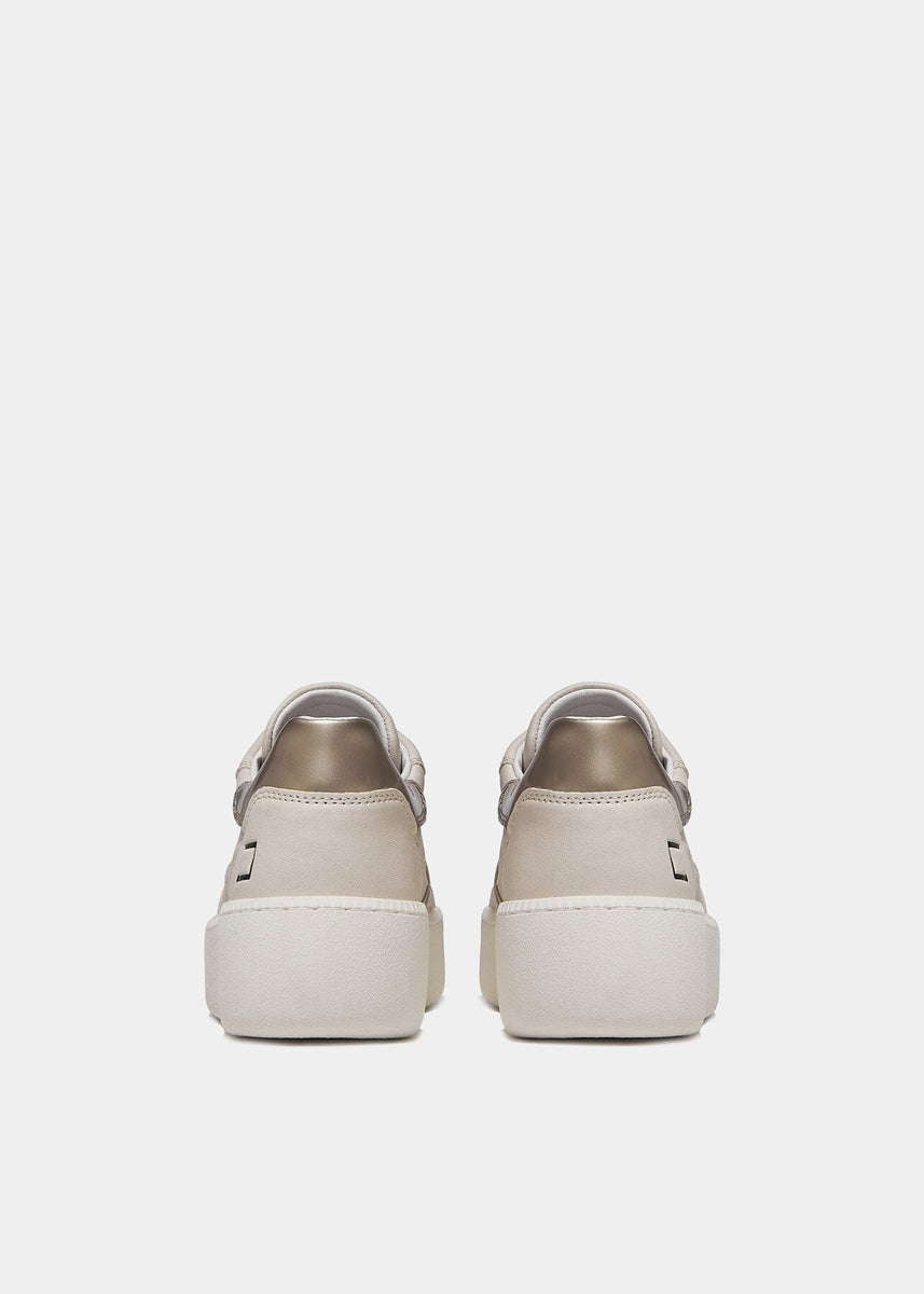 D.A.T.E. Step Powder Low Top Leather Sneakers - Beige – Styleartist
