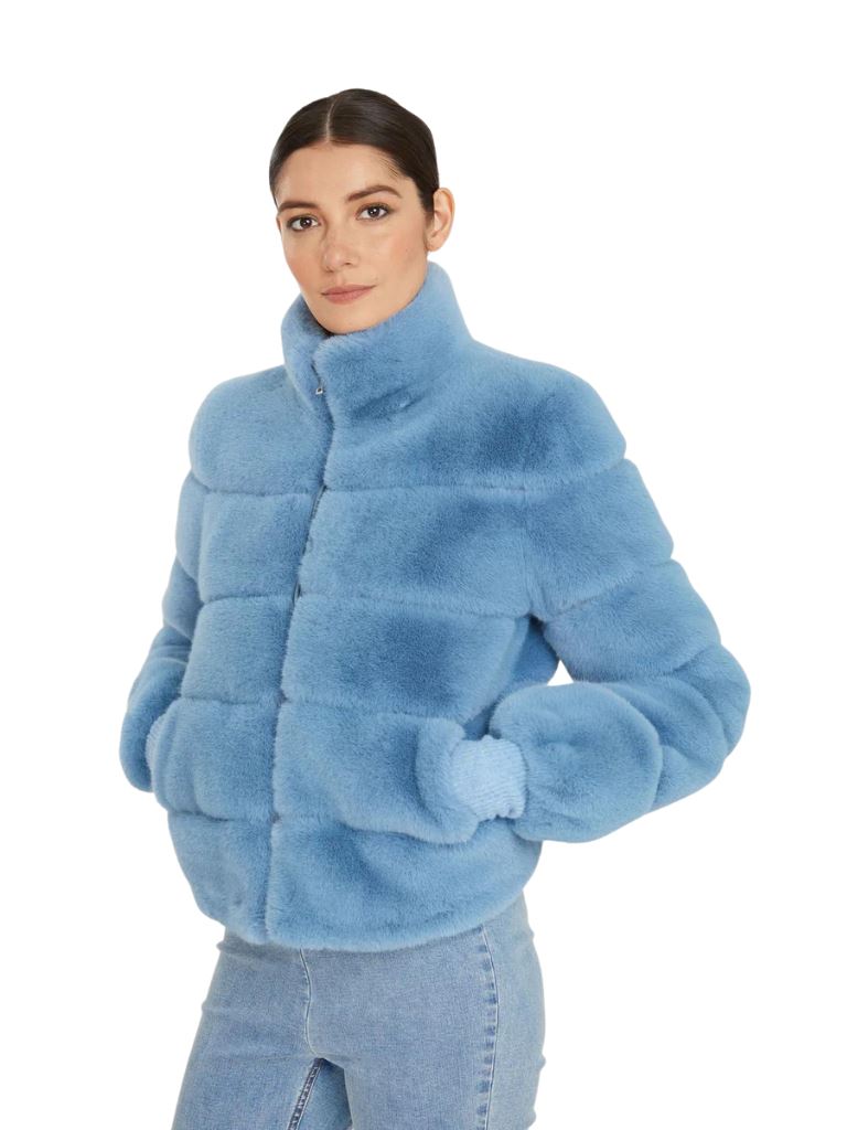 Generation Love Jodi Faux Fur Jacket - Denim Blue – Styleartist