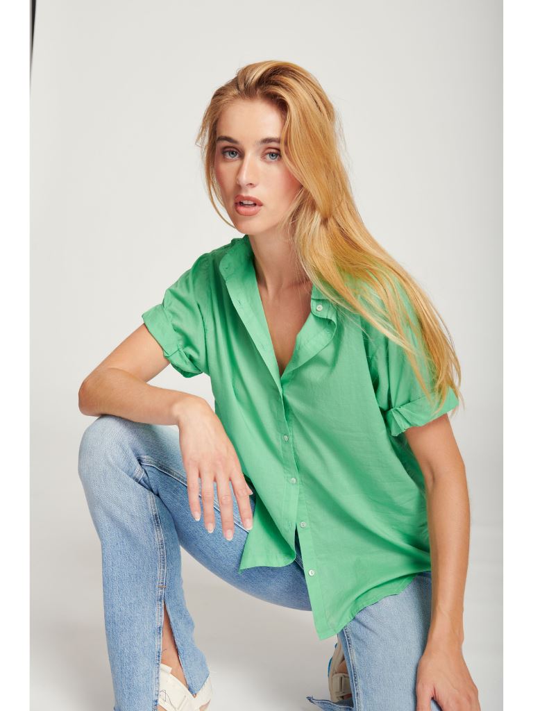 Line Shaila Short Sleeve Button Up - Shamrock – Styleartist