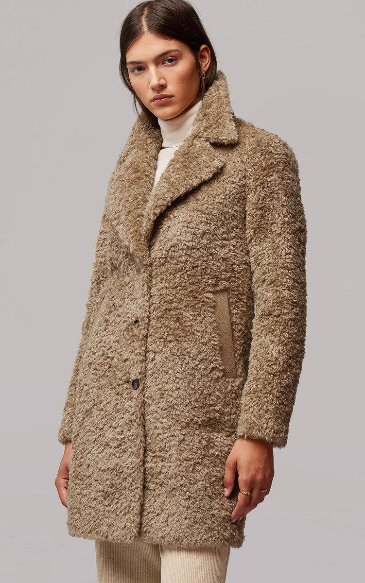 Soia & Kyo Santhia Faux Shearling Coat- Toffee – Styleartist